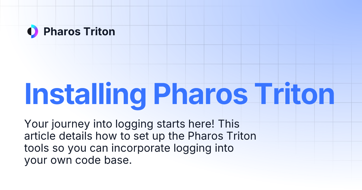 Installing Pharos Triton | Pharos Triton